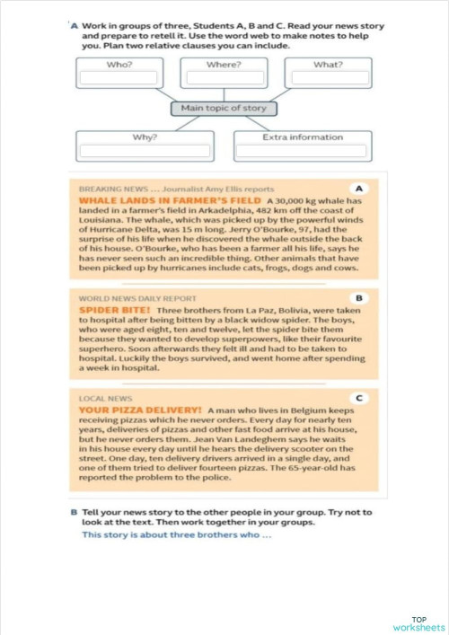 Relative clauses: speaking practice. Ficha interactiva | TopWorksheets