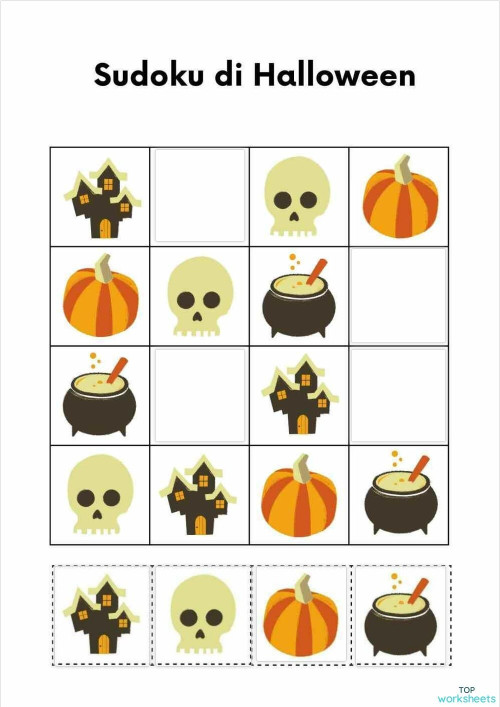 Sudoku di Halloween 1. Scheda interattiva | TopWorksheets