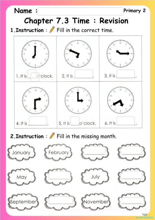 P2_Math_Revision Time ใบงานเชิงโต้ตอบ | TopWorksheets