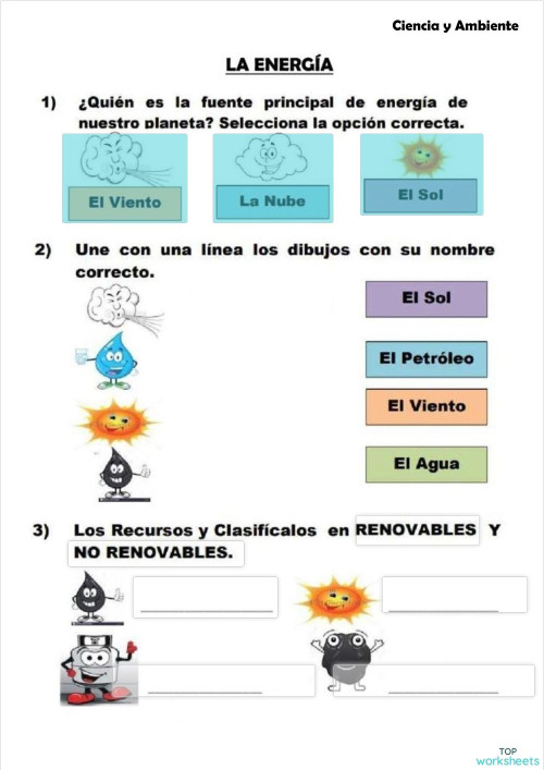 Hoja De Trabajo Sobre Materia Y Energía