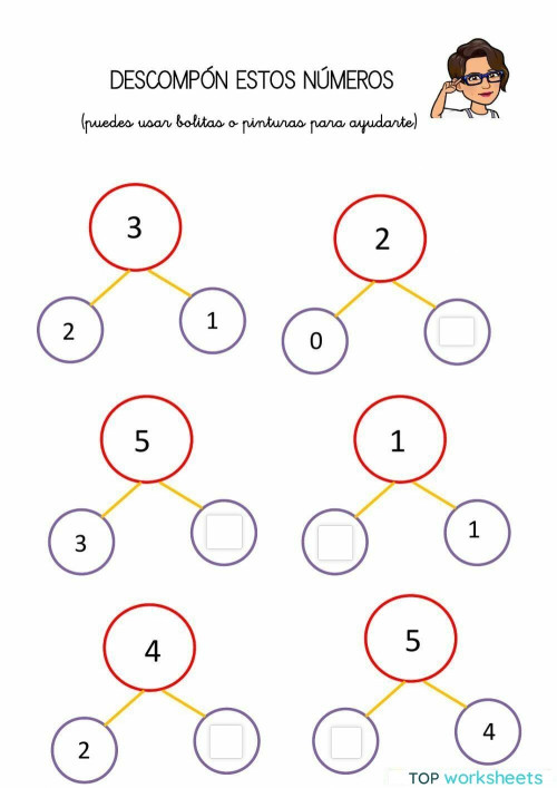 Descomponer números. Ficha interactiva | TopWorksheets