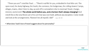 wind in the willows 3. Interactive worksheet | TopWorksheets