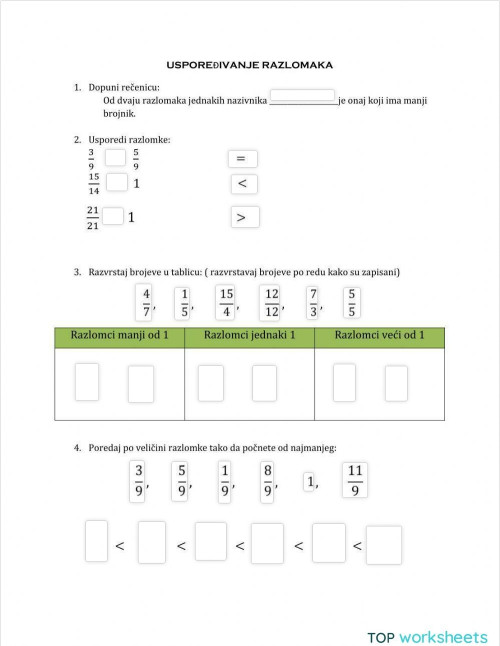 Interactive worksheets and online exercises in croatian | TopWorksheets