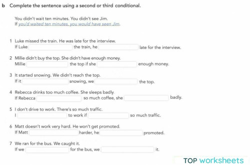 B2 - second and third conditional - ex. B. Interactive worksheet ...