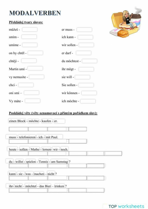 Modalverben. Interaktives Arbeitsblatt | TopWorksheets