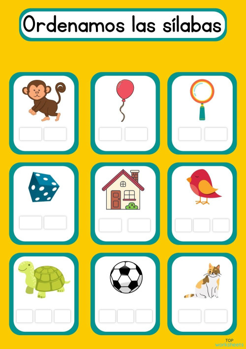 Sílabas: fichas interactivas y ejercicios online | TopWorksheets