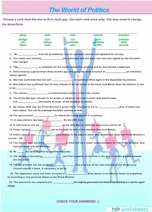 The World Of Politics - Vocab C2. Interactive worksheet | TopWorksheets