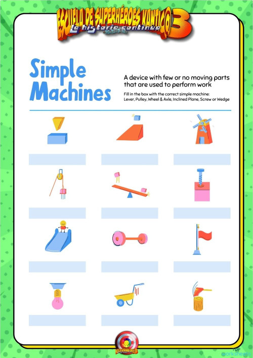 SIMPLE MACHINES. Interactive worksheet | TopWorksheets