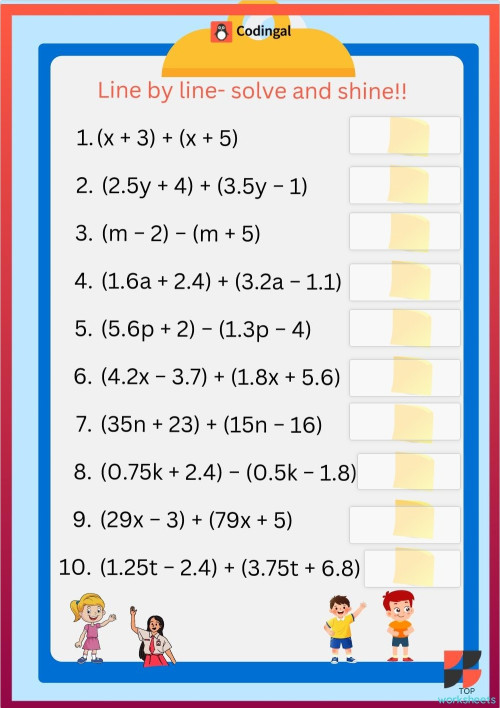 Math: interactive worksheets and online exercises | TopWorksheets
