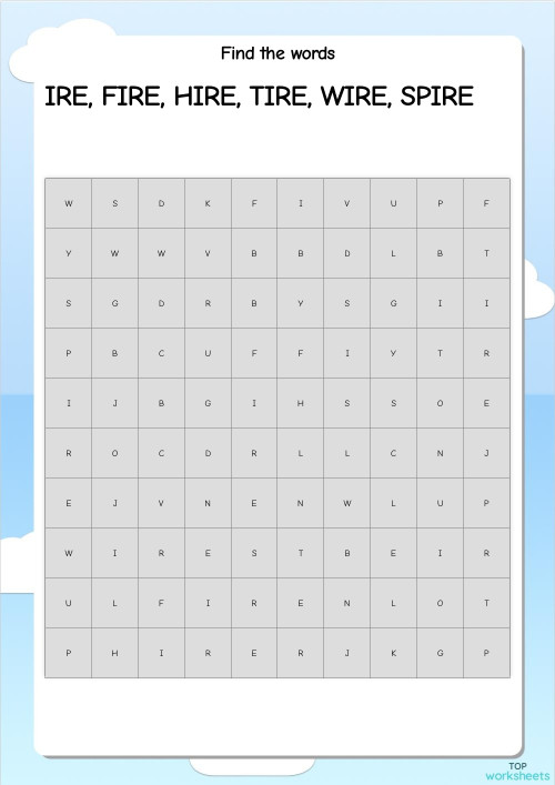 Find the words. Interactive worksheet | TopWorksheets