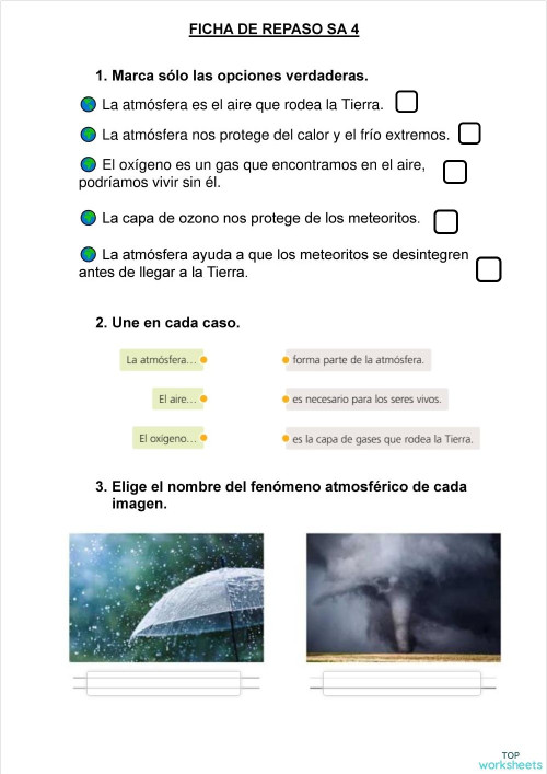 El ciclo del agua. Ficha interactiva | TopWorksheets