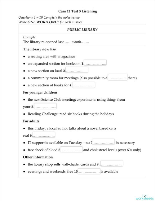 Authentic FLyers 3 test 3 p12. Interactive worksheet | TopWorksheets