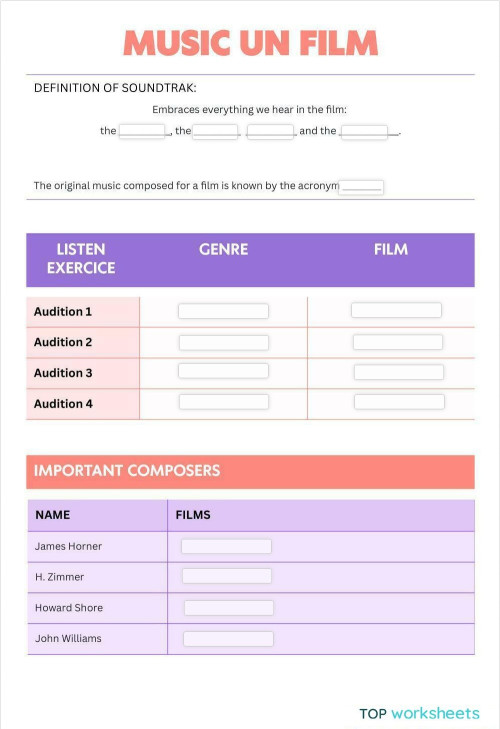 Answer sheet for Listening test 4 A2 key for schools trainer ...