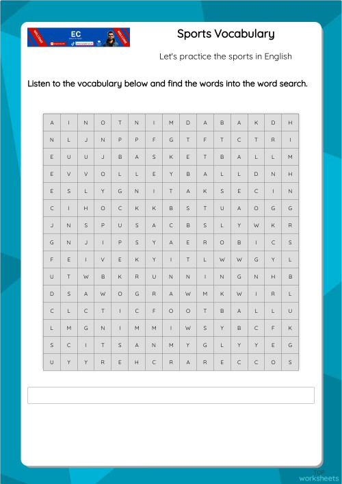 Sports Vocabulary. Interactive worksheet | TopWorksheets