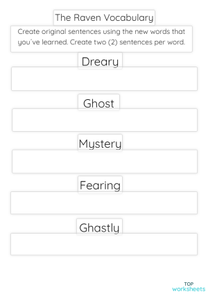 The Raven ws. Interactive worksheet | TopWorksheets