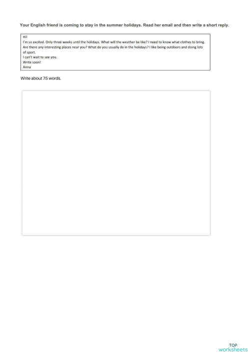 Gateway A2 Unit 7 Writing. Interactive worksheet | TopWorksheets