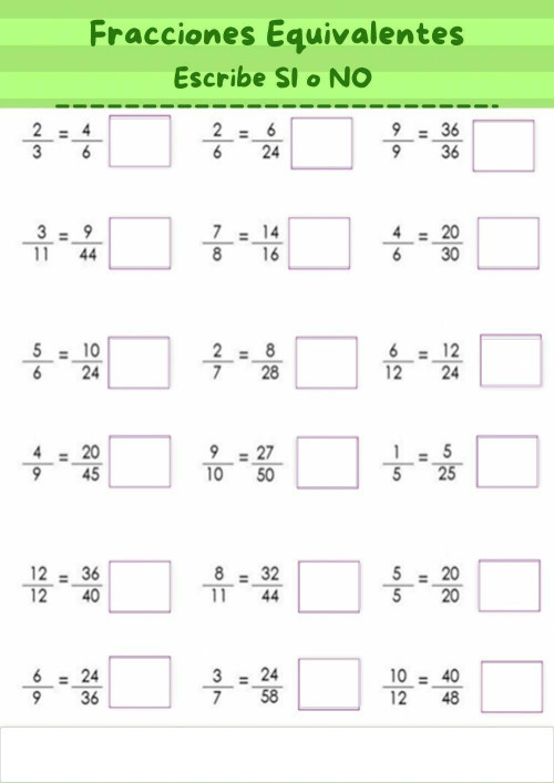 4. FRACCIONES EQUIVALENTES. Ficha interactiva | TopWorksheets