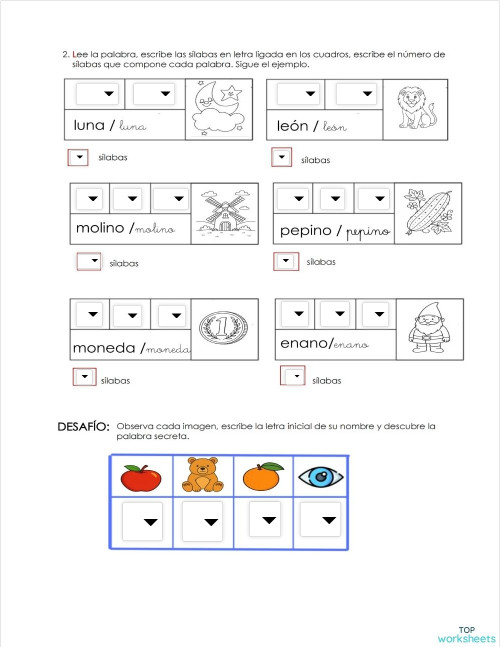 Guía consonante N parte 2. Ficha interactiva | TopWorksheets