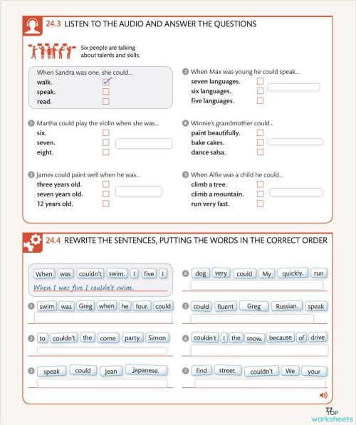 Past abilities 3. Interactive worksheet | TopWorksheets
