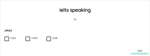 ielts speaking. Interactive worksheet | TopWorksheets