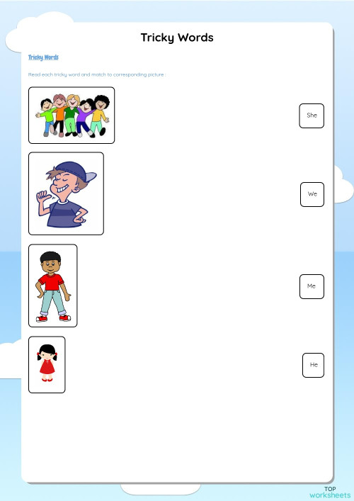 Tricky Words. Interactive worksheet | TopWorksheets
