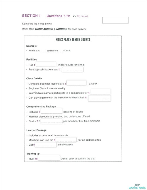Listening: interactive worksheets and online exercises | TopWorksheets