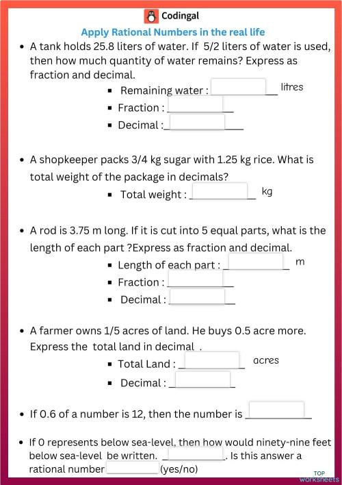M_G07M05L16_WE02_Introduction_to_Rational_Numbers_6. Interactive worksheet | TopWorksheets