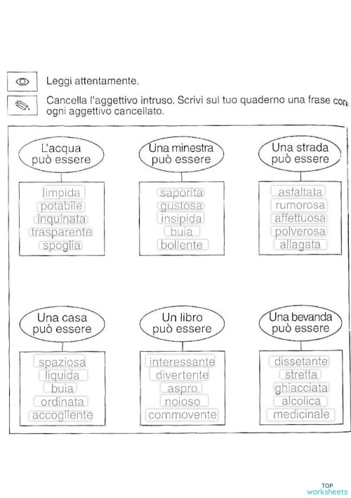 Aggettivi: interactive worksheets and online exercises | TopWorksheets