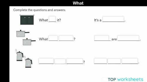 Vocabulary Kitchen and What Writing. Interactive worksheet | TopWorksheets