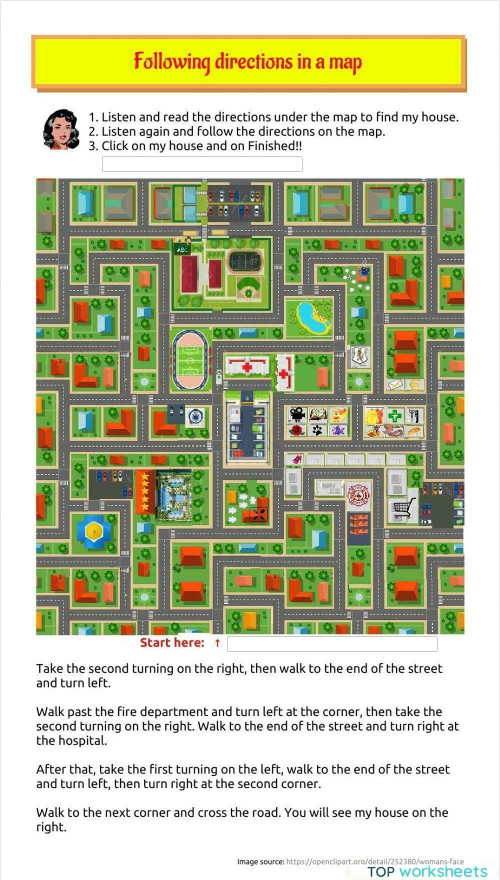 Directions (reading - listening). Interactive worksheet | TopWorksheets