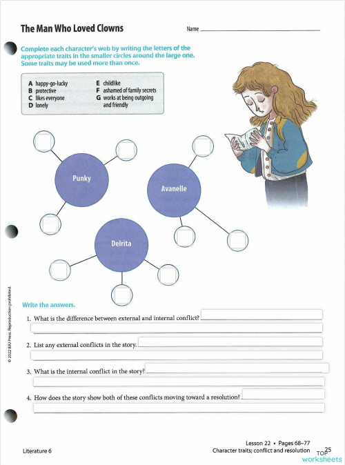 Lesson 22: The Man Who Loved Clowns Pg 25. Interactive worksheet ...