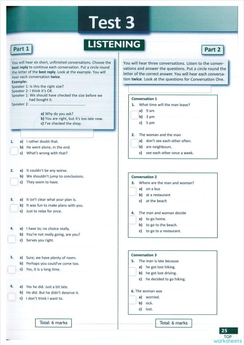 LanguageCert C1 Listening Part 1 and 2 (T3). Interactive worksheet ...