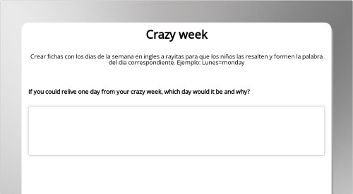 Crazy week. Interactive worksheet | TopWorksheets