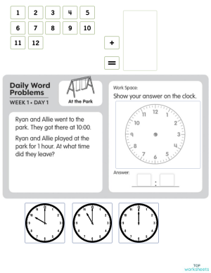 Daily Word Problem Week 1 Day 1. Interactive worksheet | TopWorksheets