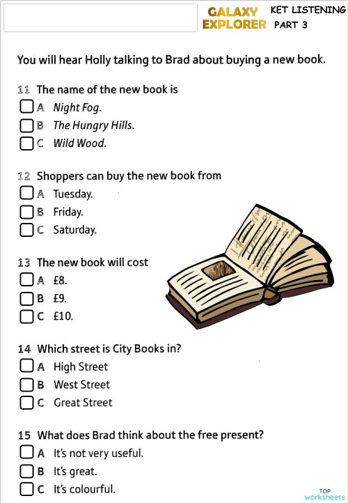 Listening practice 3.7. Interactive worksheet | TopWorksheets