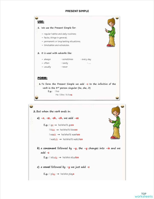 PRESENT SIMPLE_POSITIVE SENTENCES. Interactive worksheet | TopWorksheets