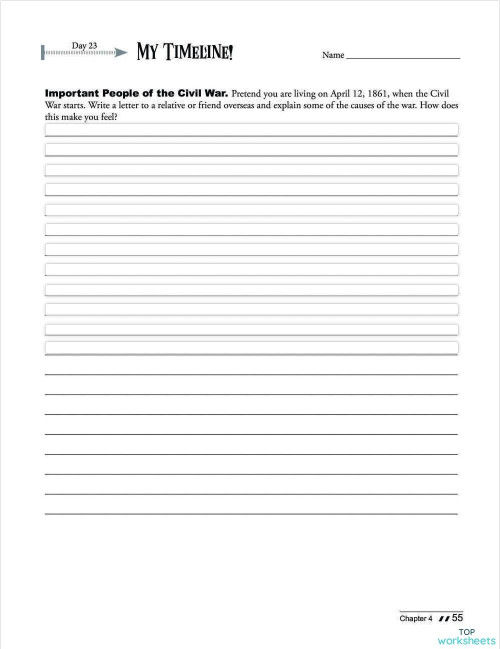 My Timeline Pg 55-56. Interactive worksheet | TopWorksheets