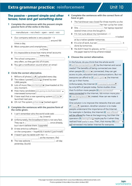 Unit 10 Grammar. Interactive worksheet | TopWorksheets