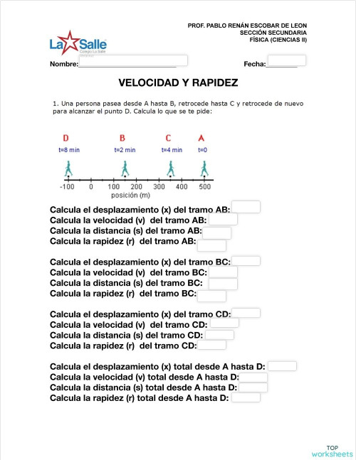 Velocidad y rapidez II. Ficha interactiva | TopWorksheets
