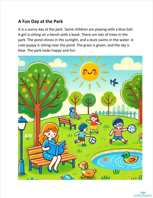 Fun day at the park. Interactive worksheet | TopWorksheets