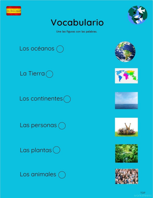 Vocabulario de la Tierra - B. Ficha interactiva | TopWorksheets