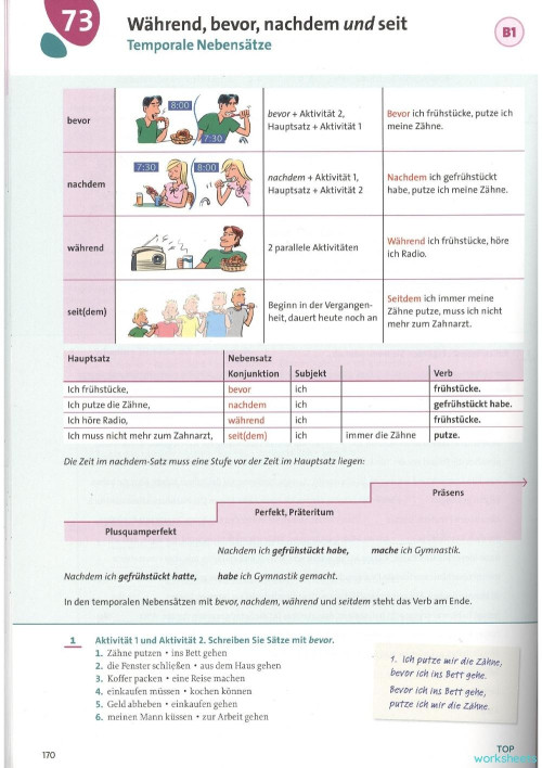 Kap. 73, Temporale Nebensätze (während, bevor, nachdem, seit ...