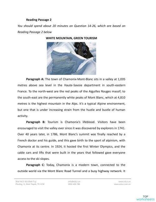 READING - READING PASSAGE 2. Interactive worksheet | TopWorksheets