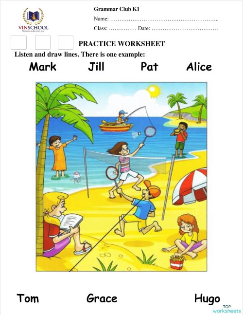 Grammar K1. Worksheet. Review 1. Interactive worksheet | TopWorksheets