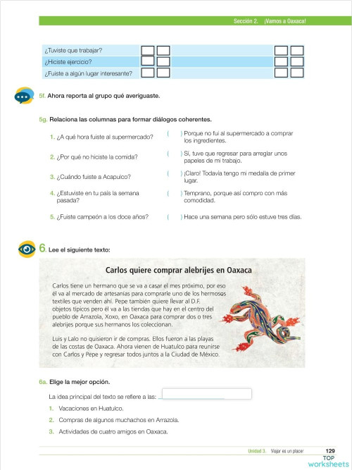 ESTILO DIRECTO E INDIRECTO. Ficha interactiva | TopWorksheets