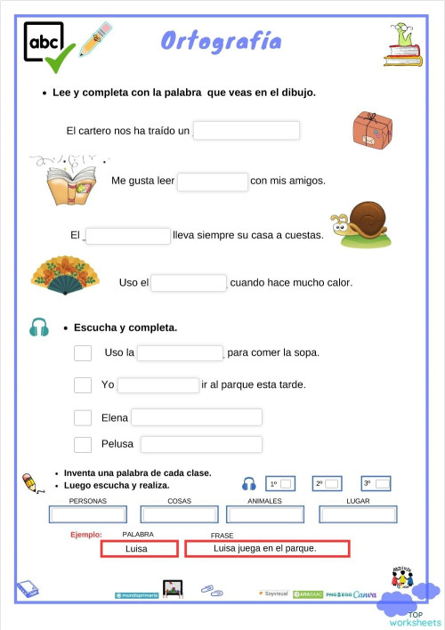 Ortografía c-qu. Ficha interactiva | TopWorksheets