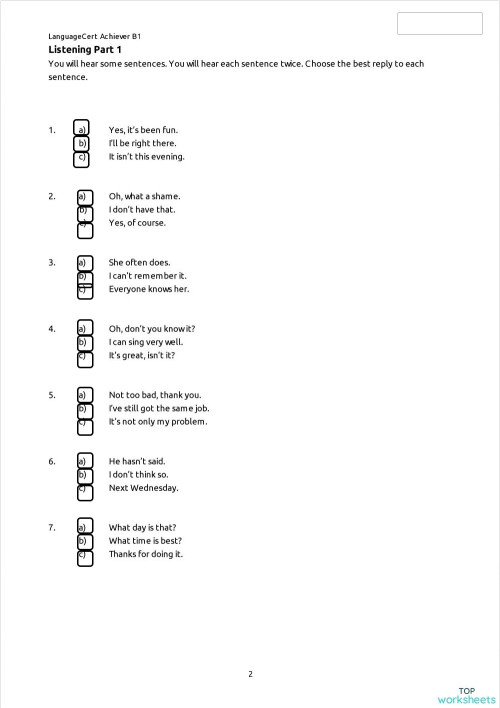 LANGUAGE CERT B1 Practice Test 1 (practice material). Interactive ...