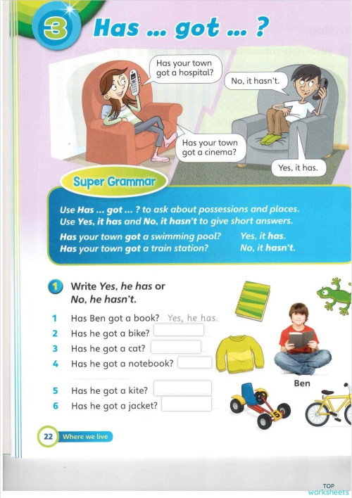 Possessive 's, whose. Interactive worksheet | TopWorksheets