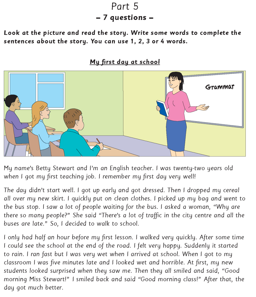 A2 Flyers PT+ Reading and Writing Part 5. Interactive worksheet ...