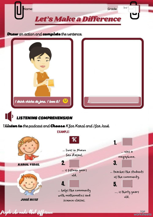 Exp 4 A1 Activity 3 Let’s Make a Difference. Interactive worksheet ...